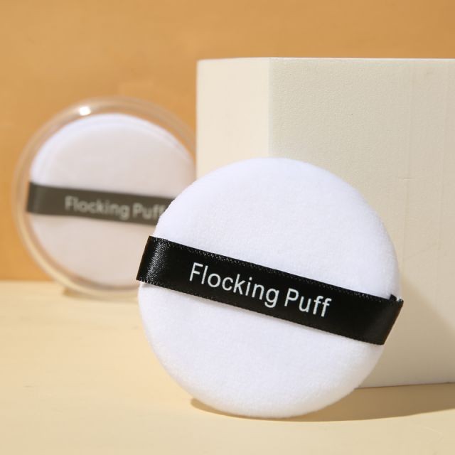 ODM. Soft velvet loose powder puff velour cotton flocking cosmetic puff ...